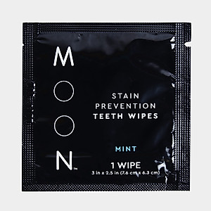 Moon Stain Prevention Teeth Wipes | Whitening + Cleansing Oral Care Wipes - 10 Wipes Per Pack