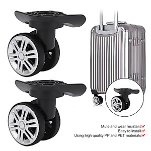1 Pair Luggage Suitcase Wheels, Trunk Wheels, Luggage Wheel Spare Part Universal Wheel Replacement Luggage Suitcase Wheels for Luggage Suitcase Trolley, Mute Double Row Wheels