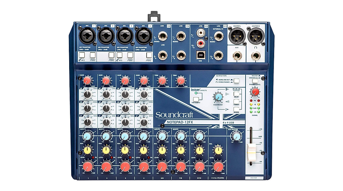 Soundcraft Notepad-12FX Mixer Bundle with Headphones & Mic