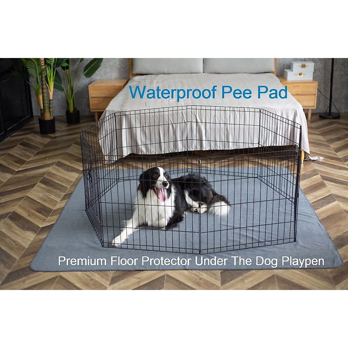 Peepeego Non-Slip Dog Pads Extra Large 72" x 72", Washable Puppy Pads with Fast Absorbent, Reusable, Waterproof for Training, Whelping, Housebreaking, Incontinence, for Playpen