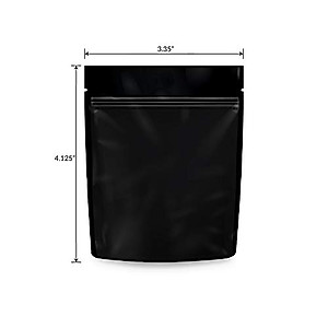 Loud Lock Mylar Bags Smell Proof 1 Gram All Black - 100 Count 4.125" X 3.35" 6mill Thickness - Packaging Bags - Mylar Bags For Food Storage - Resealable Bags - Smell Proof Bags - Dispensary Packaging