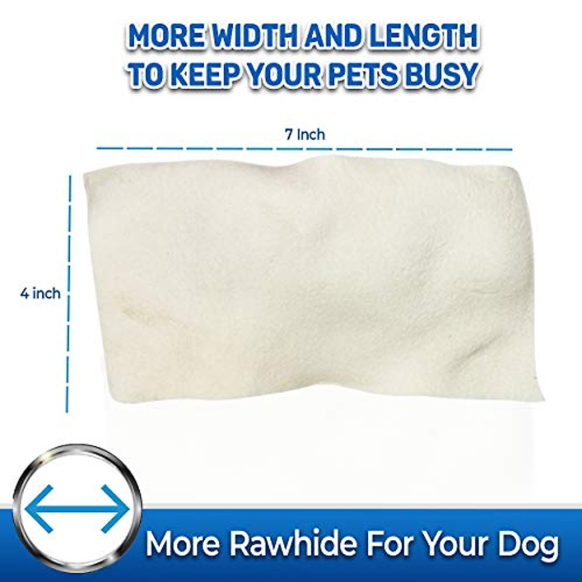PET MAGASIN Natural Rawhide Chips – Premium Long-Lasting Dog Treats with Thick Cut Beef Hides, Processed Without Additives Or Chemicals