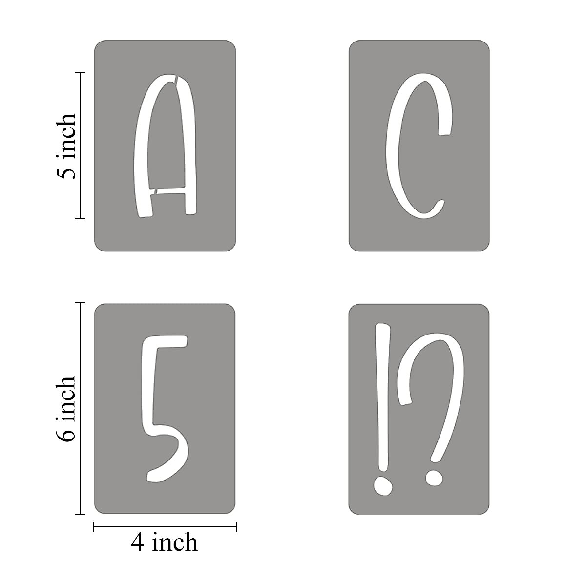 5 Inch Alphabet Letter Stencils for Painting - 42 Pack Letter and Number Stencil Templates with Signs for Painting on Wood, Reusable Letters and Numbers Stencils for Chalkboard Wood Signs & Wall Art