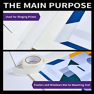 TSSART Linen Hinging Tape - Self-Adhesive Hinging Tape for Prints Matte Frames, Artwork Matting - Acid Free 1.25inch x 35ft