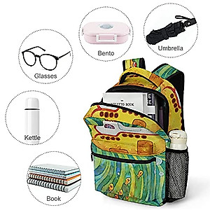 FunnyStar Yellow Submarine Large Capacity Study Backpack Book Bag Daypack With Adjustable Padded Straps For Travel School Camping