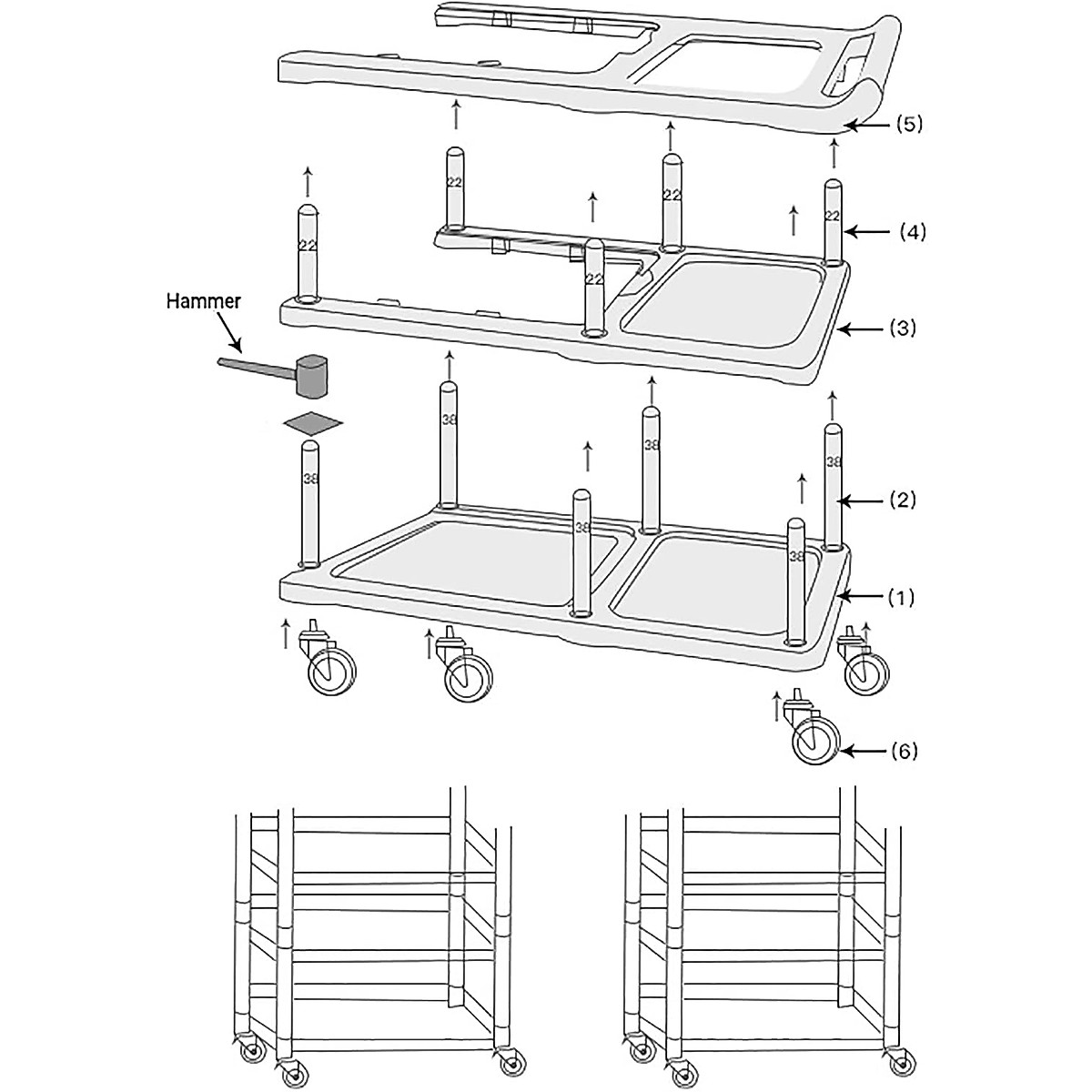 Storage Cart 3 Tier Heavy Duty Commercial Grade Utility Cart,Carts With Wheels,Multi-Function Mobile Shelving Unit Organizer for Hotel,Restaurant,Kitchen, Bedroom,Laundry Room( Size : 88*46.5*94 cm )