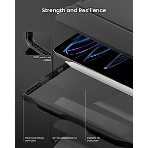 tomtoc iPad Pro Case Ultra Detachable for 11-inch iPad Pro 4th/3rd Gen (M2&M1), Protective Case with Airbag Protectors & 3 Magnetic Stand Modes Cover, Supporting Wireless Apple Pencil Charging