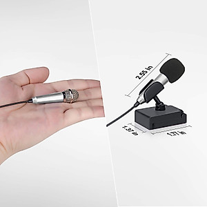 Uniwit Mini Portable Vocal/Instrument Microphone for Voice Video Recording Singing,Vlogging, Podcasting, Tiny Microphone for iPhone Android Phone Computer Latop Notebook Tablet iPad(Silver)