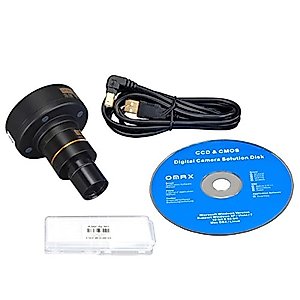 OMAX 40X-2000X Digital Lab Trinocular Compound LED Microscope with 5MP Digital Camera and Double Layer Mechanical Stage