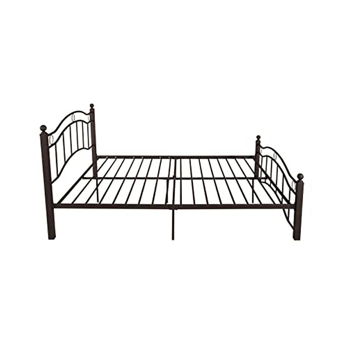 Voohek Metal King Size Bed Frame with Headboard and Footboard,Storage Space Under The Frame,No Box Spring Needed,Noise Free,Black