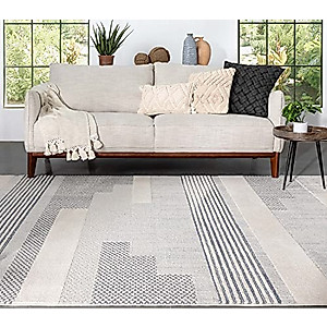 Well Woven Brer Light Blue Abstract Geometric Tribal Area Rug (7'10" x 9'10")
