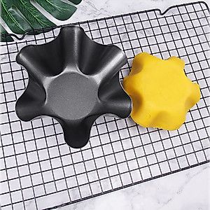 UUYYEO 2 Pcs Non Stick Baking Bowls Tortilla Bowl Maker Carbon Steel Baking Molds Black Salad Bowl Pans for Kitchen