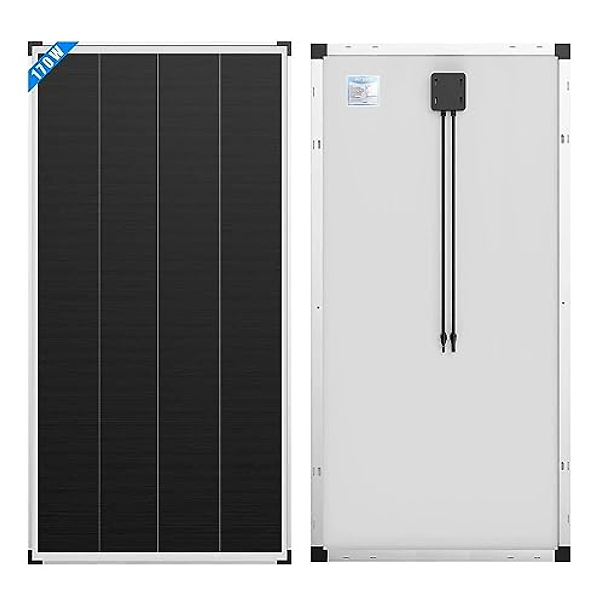 Alrska 170 Watt 12 Volt Shingle-Tech Cell Monocrystalline Solar Panel High Efficiency Solar Module for RV Trailer Camper Marine Off Grid