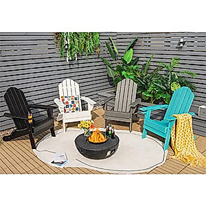 ZHYH 4 Piece Patio Folding Chairs Cup Holder Yard Black