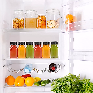 OAMCEG 36 PCS Juice Bottles with Caps, 8 oz Small Bottles for Liquids, Plastic Containers with Lids, Clear Juicing Bottles Reusable, Mini Fridge Bottles for Juicing, Smoothie, Drinking, Beverages