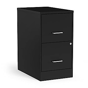 Staples 2806659 2-Drawer Vertical File Cabinet Locking Letter Black 22-Inch D (52153)