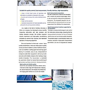 VTSYIQI Surface Tensiometer Du Nouy Liquid Tensiometer Surface Tension Meter Tester With Pt Loop Range 0 to 1000 mN/m Accuracy 0.1mN/m For Oil Paint Industry Test Real Time Display
