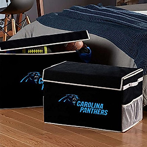 Franklin Sports NFL Carolina Panthers Folding Storage Footlocker Bins - Official NFL Team Storage Organizers - Collapsible Containers - Large