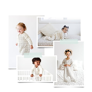 Tealbee Dreamsie: Toddler Sleep Sack with Long Sleeves and Footies 2T-3T - 0.8 TOG Summer Baby Wearable Blanket for Walkers - Rayon made from Bamboo, Organic Cotton Sleep Bag Feet Cover - Checkered