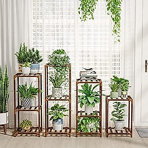4 Sets of Package Plant Stands Combo Indoor Outdoor Plants Stands for Living Room Balcony Garden