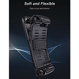 Benazcap Silicone Case for Steam Deck, Soft Full Body Protective Case with Stand, Shockproof, Non-Slip and Anti-Collision Accessories, Compatible with Valve Steam Deck Console, Black