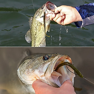 CWSDXM Worm Soft Plastic Bait Kit 100PCS 4 inch Worms Fishing Lures 100PCS O-Rings and Wacky Rig Tool Fishing Worms for Bass