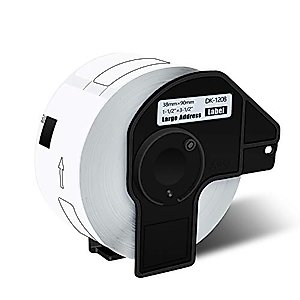 GREENCYCLE 1PK Compatible for Brother DK-1208 DK1208 Address Paper Label Roll 38mm (1-1/2) Inches 90mm to Brother Ptouch QL-1050 QL-500 QL-Series w/Frames