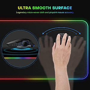 Mouse Pads Blue Pink Anime Cute Girls Large RGB LED Mousepad Anime for Gamer Yellow Background Gaming Mouse Pad Computer Accessories Big Keyboard Laptop Desk Mat,Color,XX-Large(400X900MM)