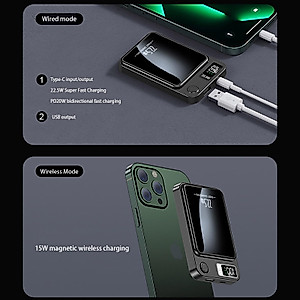 Magnetic Wireless Power Bank 10000mAh, Magnetic Wireless Charging for iPhone 14/15/13/12 series, 22.5W Portable Charger 20W PD USB-C Battery Pack with LED Display for iPhone, iPad, Samsung etc.