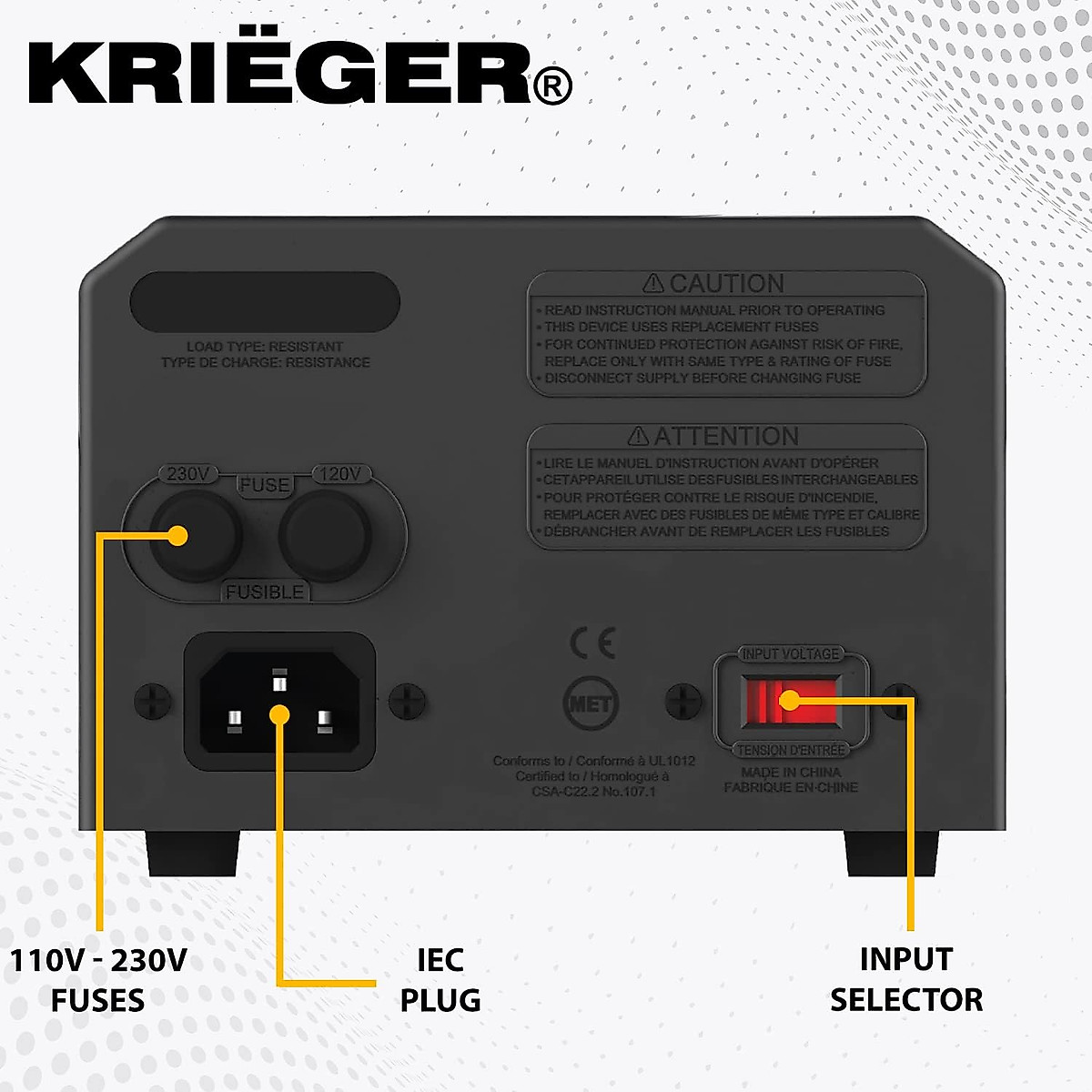 K KRIËGER European Power Converter Step Down Voltage Transformer