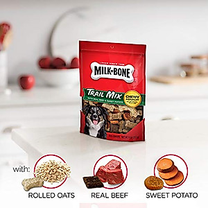 Milk-Bone Trail Mix Chewy & Crunchy Dog Treats, Real Beef & Sweet Potato, 9 Ounce (Pack of 6)