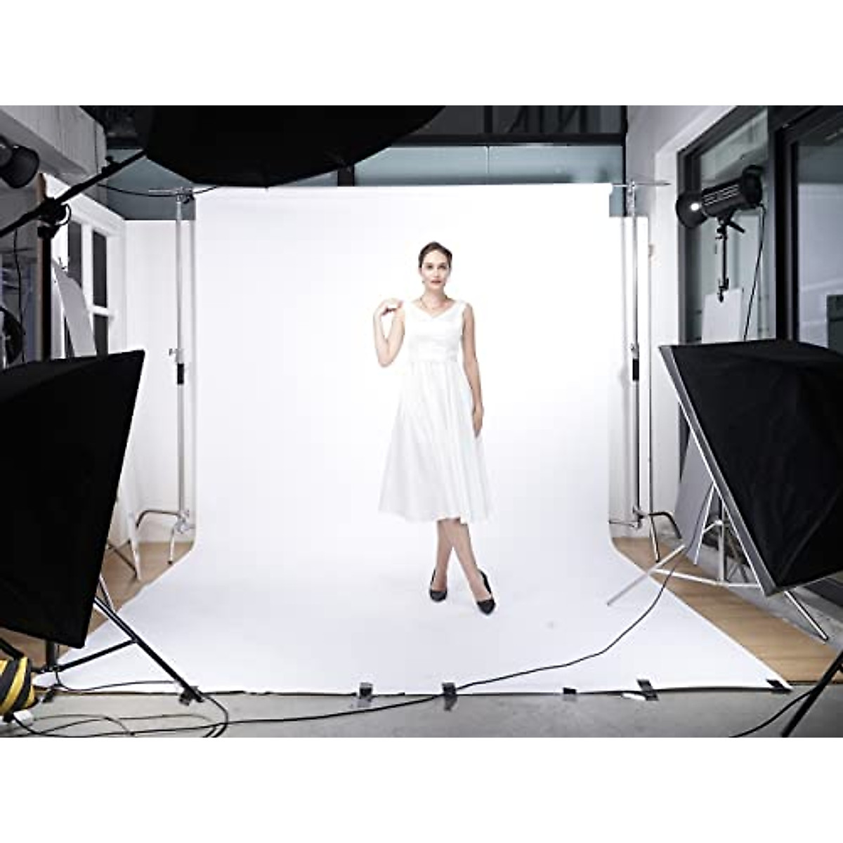 Huamei Seamless Photography Background Paper, Photo Backdrop Paper 107-Inches Wide x 36-Feet, 93 Arctic White (272193)