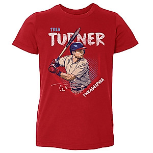 500 LEVEL Trea Turner Toddler Shirt (Toddler Shirt, 4T, Red) - Trea Turner Philadelphia Base WHT