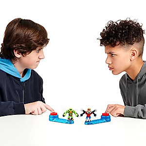 Akedo - Ultimate Arcade Warriors Battle Giants Versus Pack - Scratch-Atron VS Tonk - Mini Battling Action Figures Ready, Fight, Split Strike