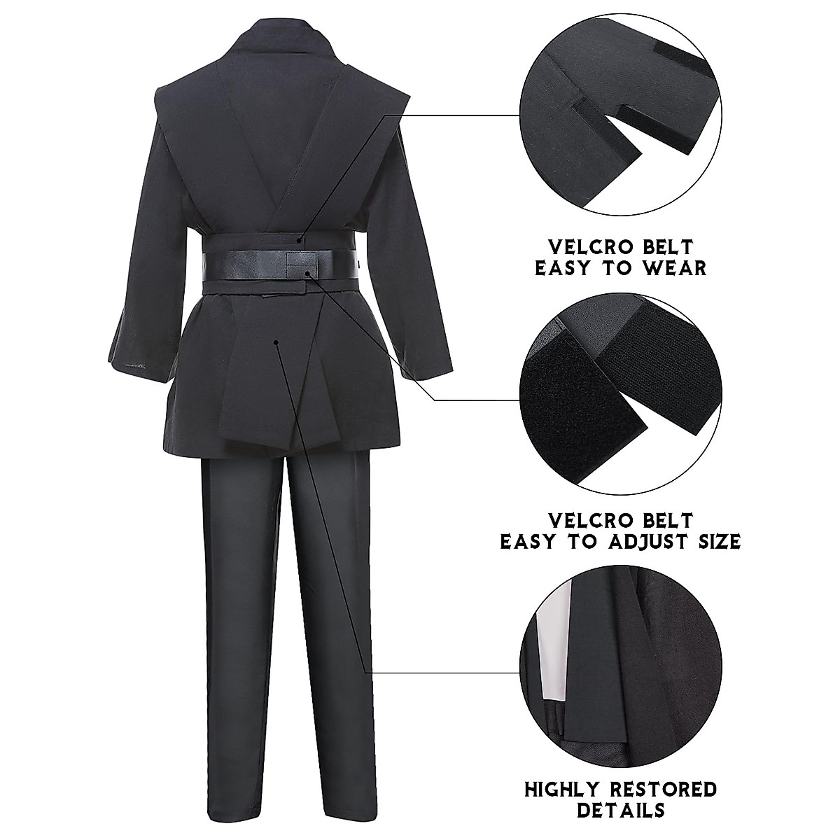 Wecos Tunic Hooded Robe Knight Costume Outfits Halloween Cosplay Costume for Mens Three Versions