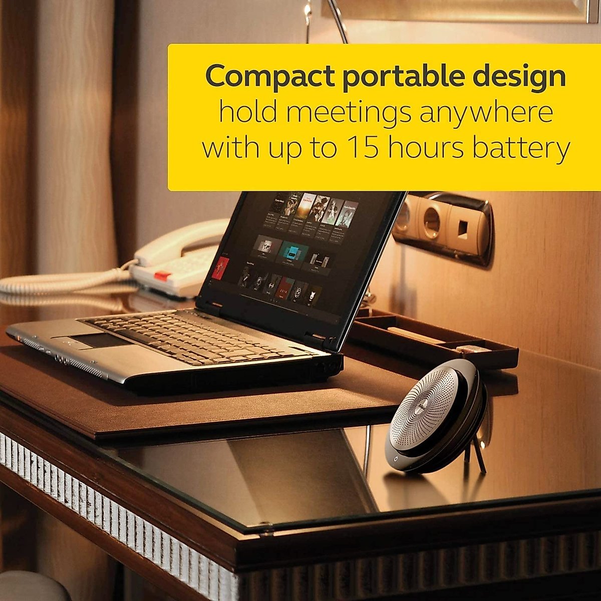 Jabra Bluetooth Speakerphone Speak 710 - Compatible with USB, Pc, Mac, Bluetooth Devices, Voice, Video Apps - Zoom, Skype, Teams Version, Set of 2 Speakers Bundle (Deluxe MS Bundle w/AC Charger)