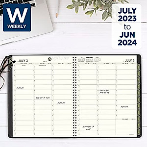 AT-A-GLANCE 2023-2024 Planner, Weekly & Monthly Academic Appointment Book, 8-1/4" x 11", Large, Recycled, Black (70957G05)