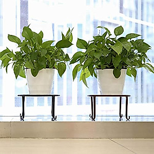 Lewondr Metal Potted Plant Stands, 3 Pack 9" Heavy Duty Rustproof Iron Round Flower Pot Stands, Indoor Outdoor Plant Holder Support Rack for Planter Flowerpot Patio Garden - Black