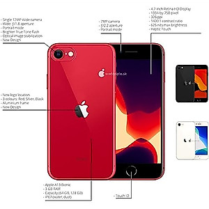 Apple iPhone SE 2 (2020) 4.7 Inch Touch ID NFC 64GB/128GB/256GB ROM Unlocked Used Phone A13 Hexa-core ApplePay Smartphone Full Set/White / 128G|3G