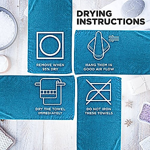 CrystalTowels Bath Towel Set Pack of 7 (27 x 52 Inches) 100% Cotton, Ultra Soft Highly Absorbent Bath Towel, Lightweight and Quick Drying Towels, Multi Colors Brights.