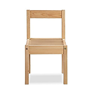 Olive & Opie Gibson 3-Piece Dry Erase Kids Table & Chair Set, Natural