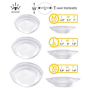 SEEKUP Women Silicone Bra Pads Inserts Breast Enhancer Swimsuits Enhancement Bust Push up Pads for A Cup, Transparent M