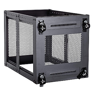 Kenuco 25U Standing Open Frame Rack with 4 Wheels and 4 Legs - Steel Network Equipment Rack 17.75 Inch Deep