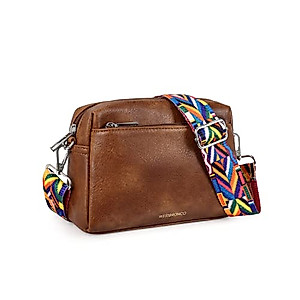 WESTBRONCO Small Crossbody Bags for Women, Shoulder Handbags, Wallet Satchel Purse with Adjustable Strap Brown