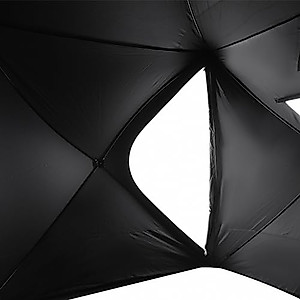 Outsunny 2-4 People Ice Fishing Shelter, Pop-Up Portable Ice Fishing Tent with Carry Bag, Two Doors, Windows and Vents, Ice Shanty for Winter Fishing, Black