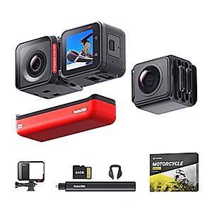 Insta360 ONE RS Twin Edition – Waterproof 4K 60fps Action Camera & 5.7K 360 Camera with Interchangeable Lenses, Stabilization, 48MP Photo, Active HDR, AI Editing