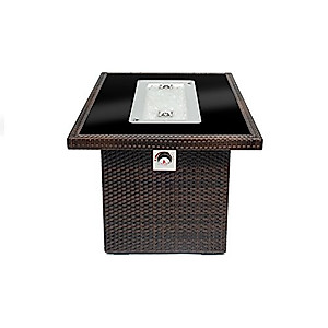 Outland Fire Table Tempered Glass Lid Insert for Series 401/403 Outdoor Propane Fire Pit Tables, Rectangular 29-Inch x 13-Inch x 5/16-Inch – Includes Bracket Set for Horizontal Interior Slide Storage