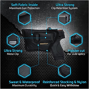 Houston Gun Holsters IWB Optical Gun Holster by Houston Eco Leather Concealed Carry Soft Material Black CHPO-57GL-LH CHPO-57GL-LH