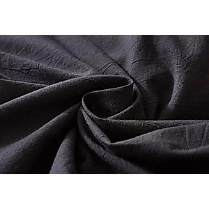 F.Y.Dreams 100% Washed Cotton Duvet Cover for Weighted Blanket 60x80 inches with 8 Ties, Zipper on Long Side/Black Grey/Just Duvet Cover