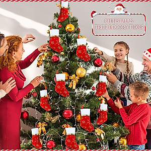 30 Pcs Christmas Dinner Table Decorations Snowflake Stocking Silverware Holder Mini Xmas Socks Plaid Tableware Holder Christmas Spoon Knife Fork Bag for Xmas Dinnerware Decorations (Embroidery Style)